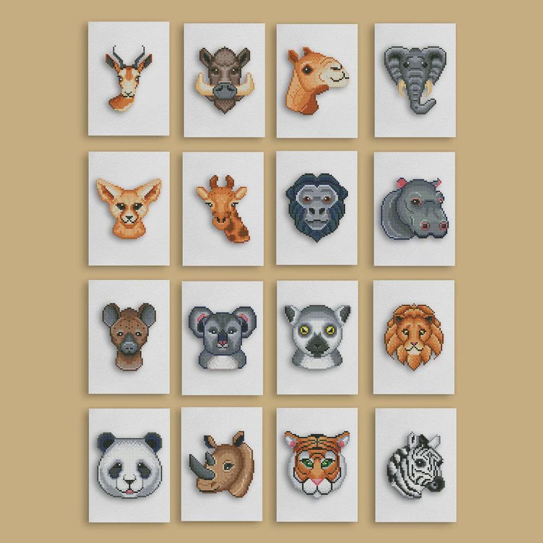 Safari - 16 Designs- Mini Diamond Painting - Paintgem - Gemarts - Etsy