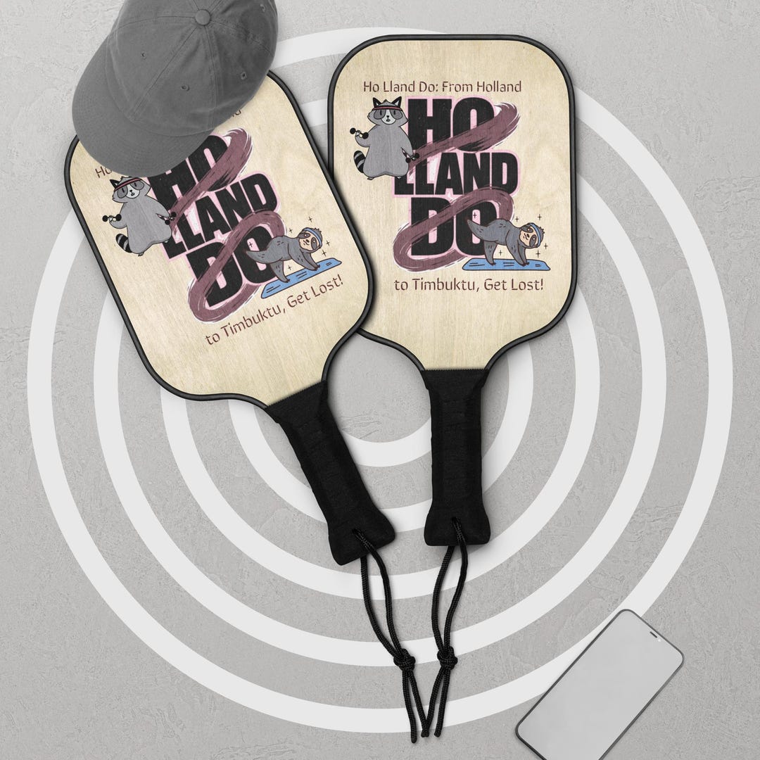 Ho Lland Do Pickleball Paddle Set – Playful Raccoon and Sloth Design, 2 ...