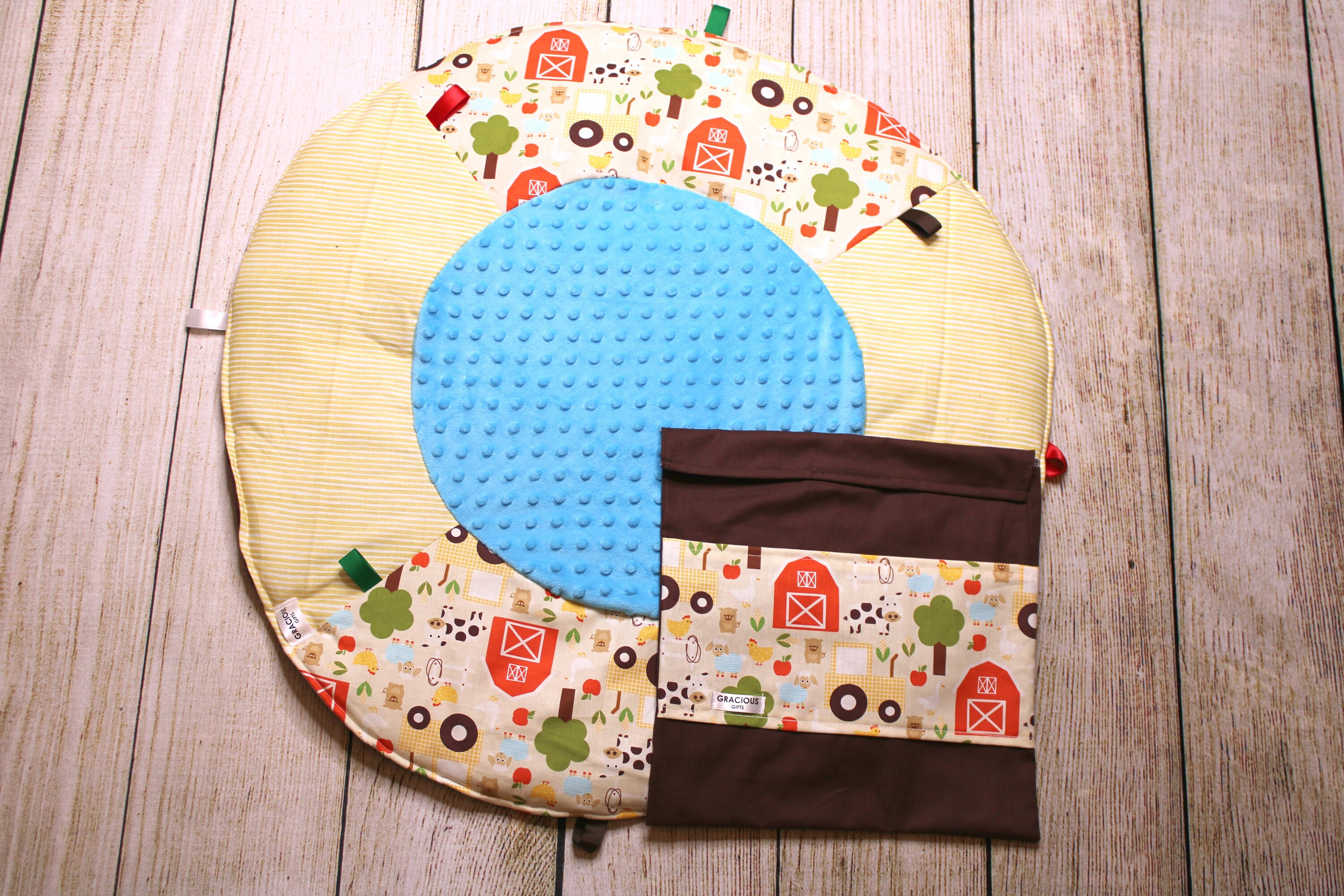 Travel Baby Play Mat Farm Animal Playmat Gender Neutral - Etsy