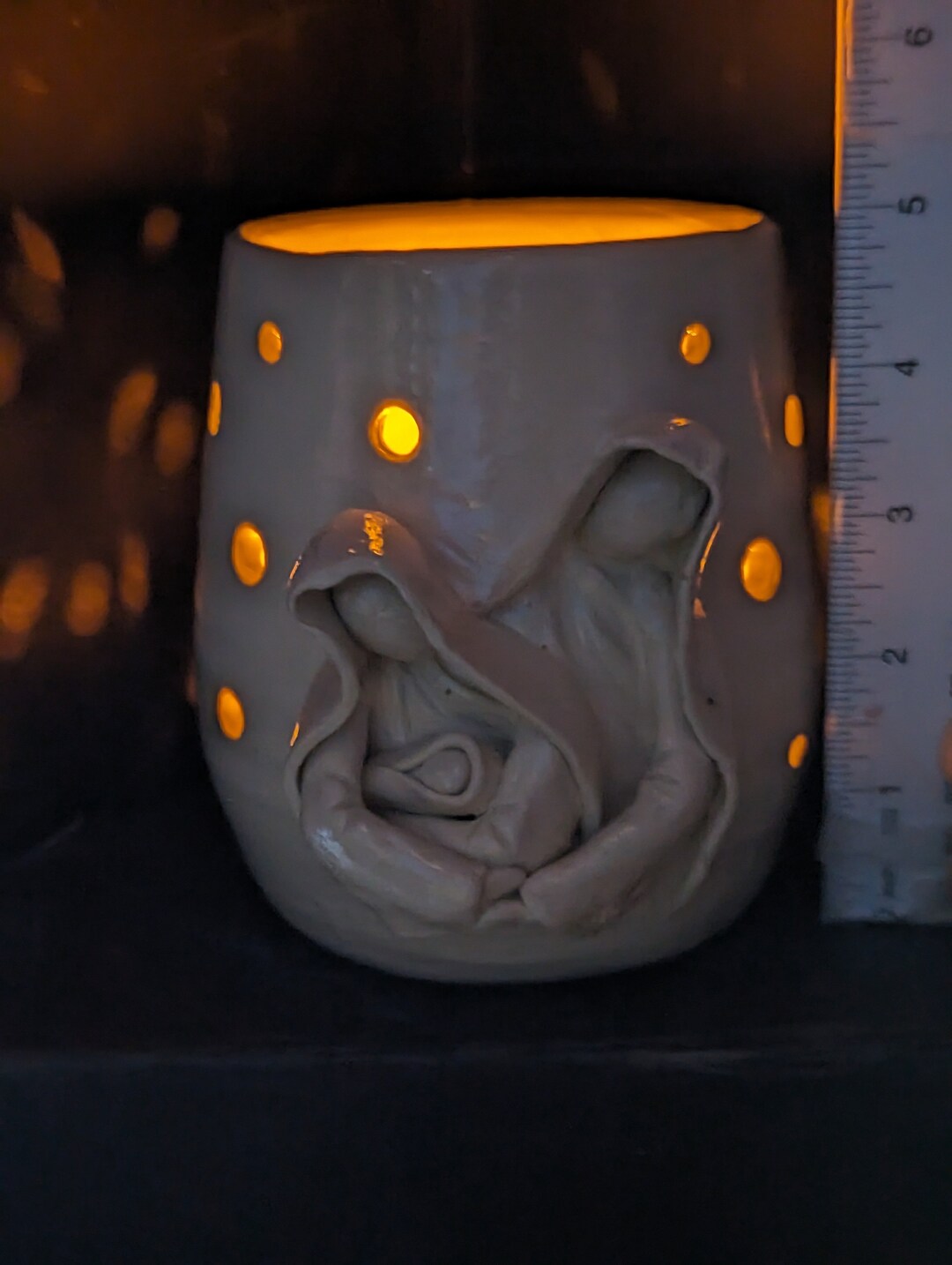 Nativity Candle Holder Illuminary Wheel Thrown Handmade - Etsy