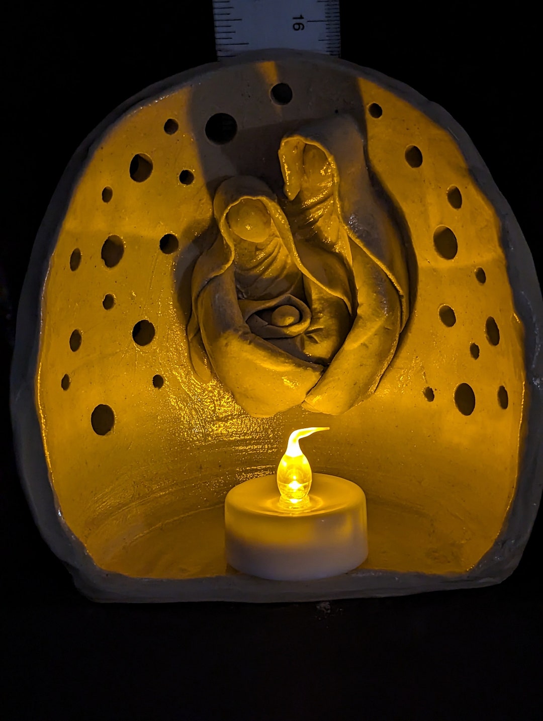 Nativity Candle Holder Illuminary, Wheel Thrown Handmade Original ...