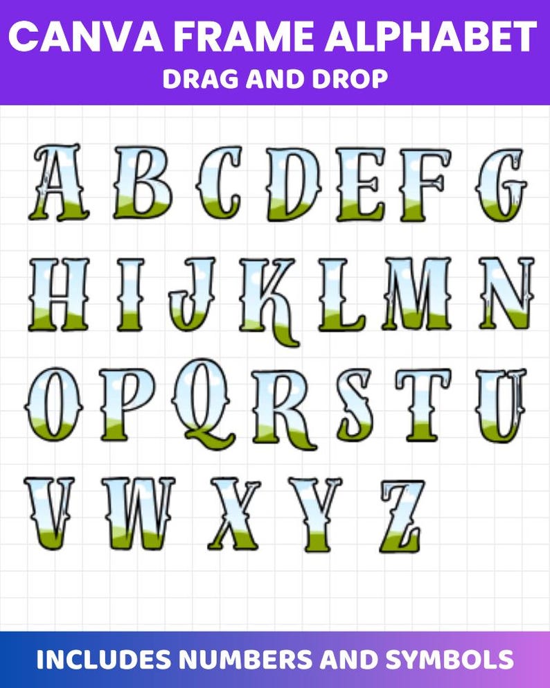 DIY Alphabet & Numbers Canva Template: Editable Letter Number Frames ...