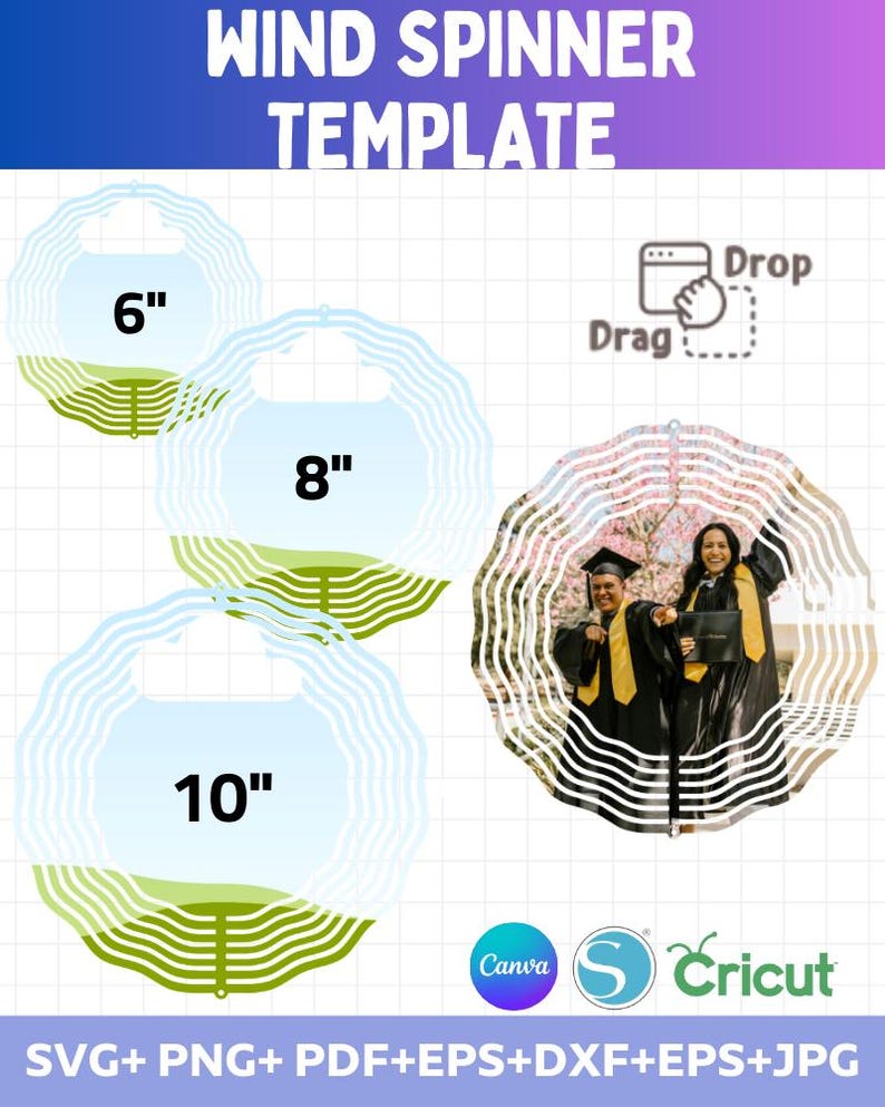 Wind Spinner Template, Wind Spinner SVG, Wind Spinner Canva, Canva ...