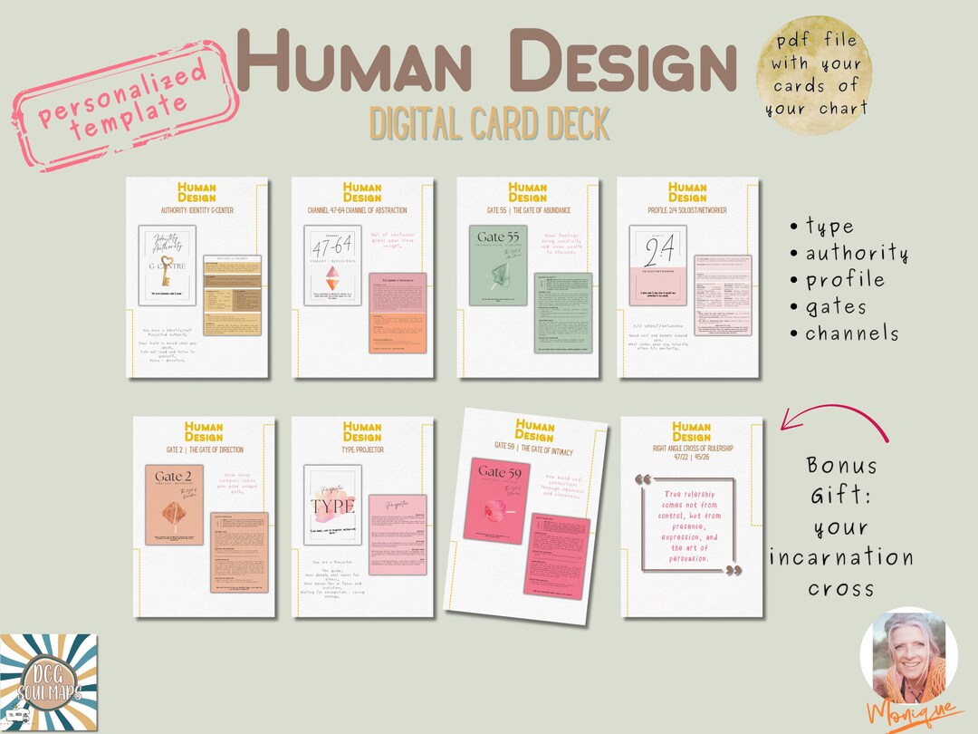 Personalized Human Design Cards | Self-knowledge, Coaching (PDF File ...