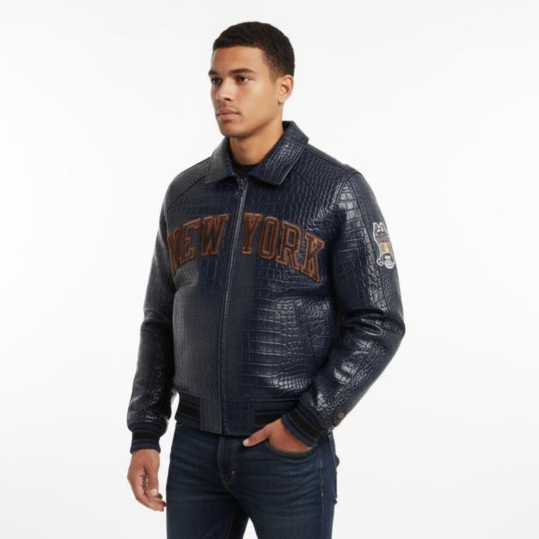 Handmade Avirex X Trapstar Crocodile Embossed Leather Bomber Jacket - Etsy