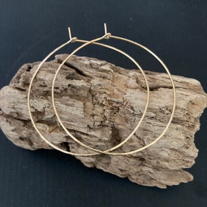 Simple Hammered Gold Filled Hoops Delicate Minimalist Jewelry - Etsy