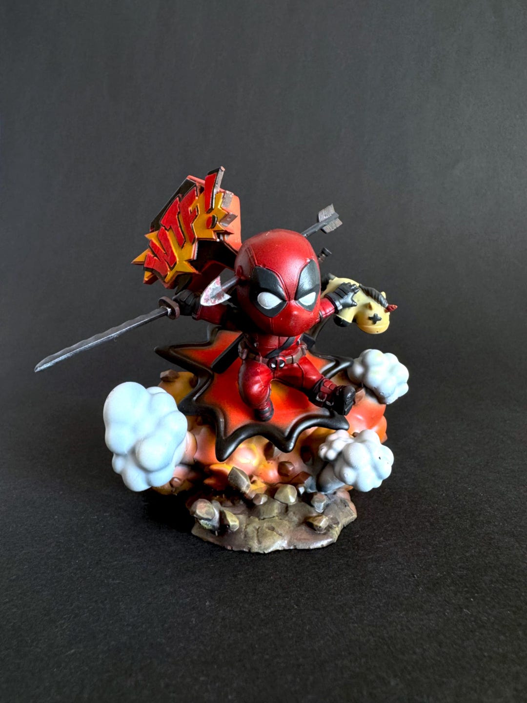 Hand-painted Chibi Deadpool Figure | Resin Superhero Collectible ...