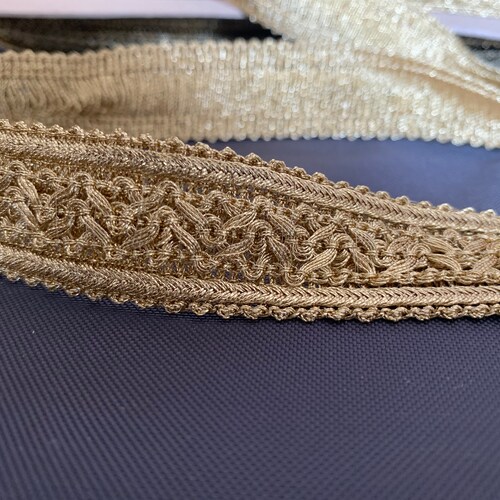Vintage Gold Metallic Lace Trim Ribbon With Double Row Braid - Etsy