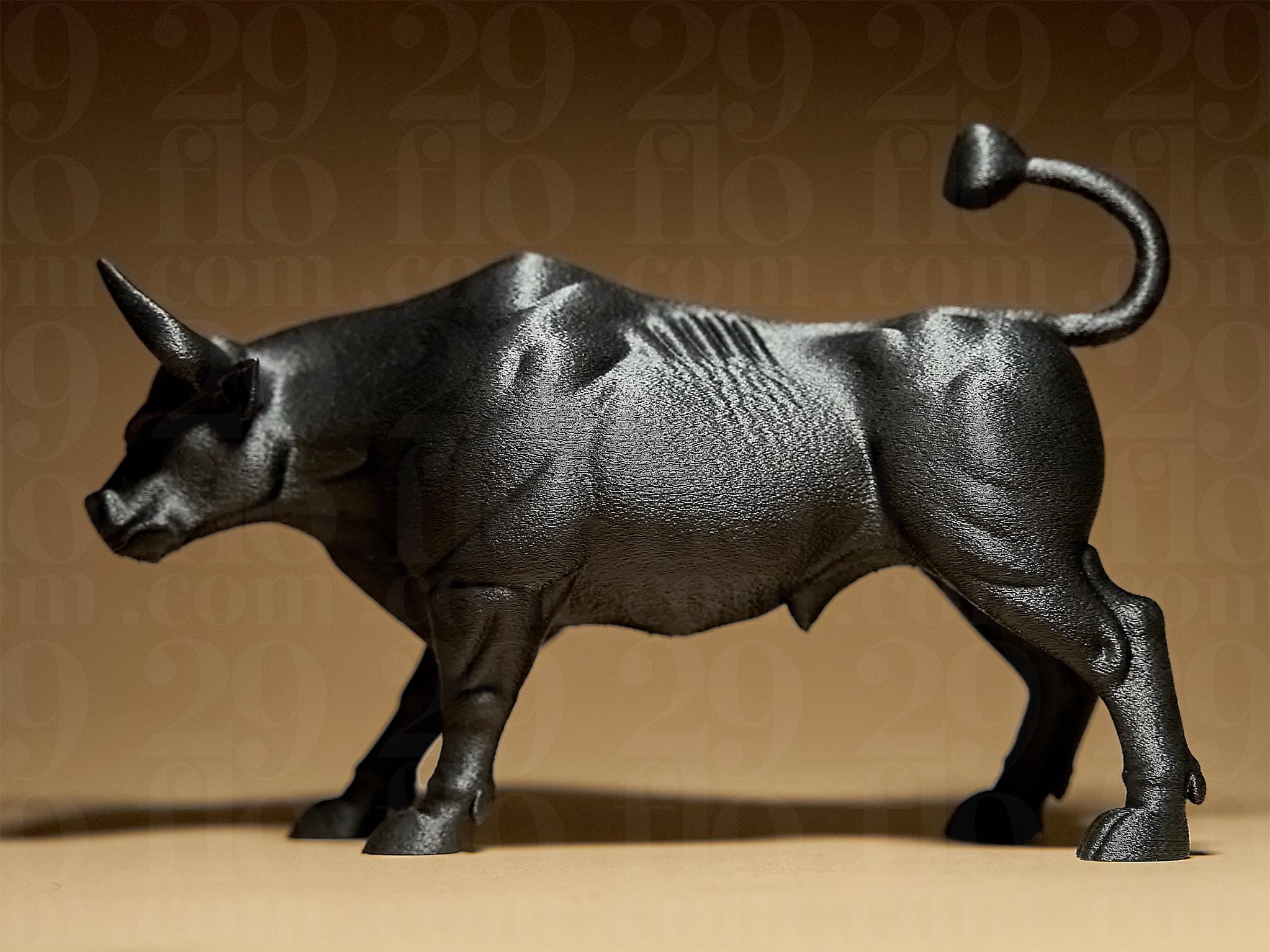 Mighty Bull Figurine | Black Bull Sculpture | 3d-printed Design Figure ...