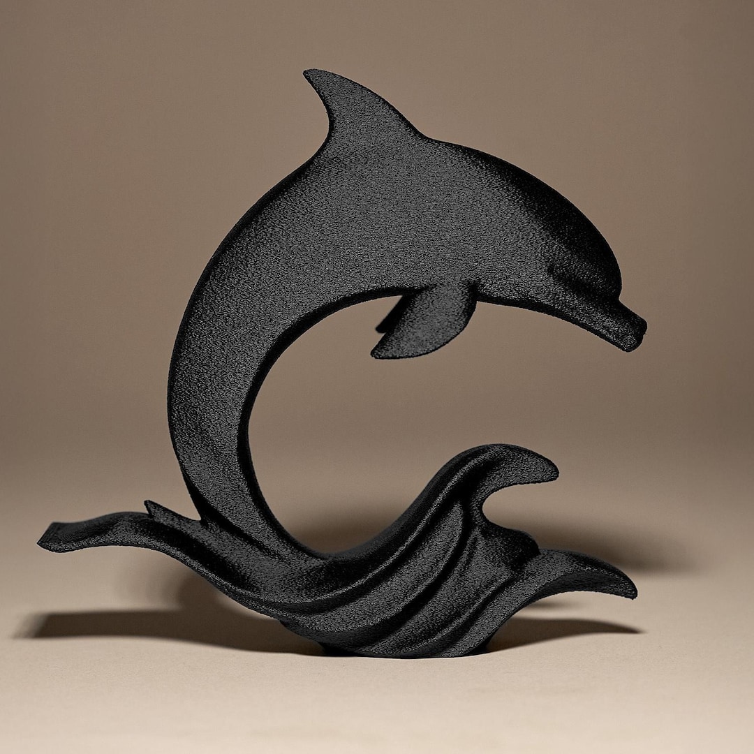 Dolphin Statue | Delfin Figur Skulptur | Moderne Maritime Deko | Dark ...