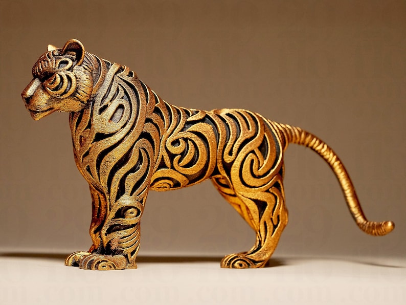 Designer Tiger Sculpture | Tiger Figurine Statue | Ornamental Dark Art ...