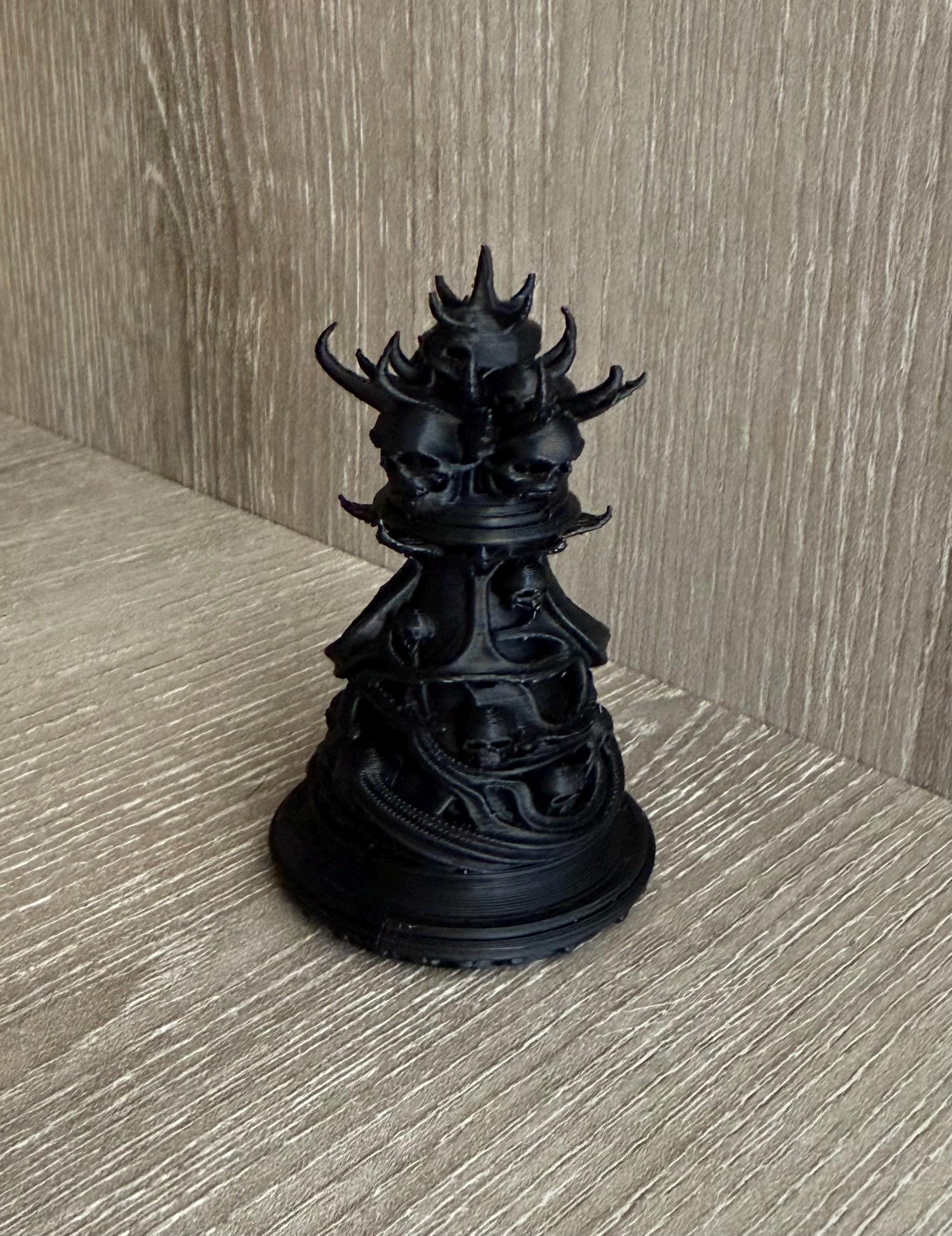 Gothic Ornamental Chess Set | Dark Art Chess Pieces | Morbid Skull ...