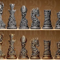 Myth and Magic Chess Set - Handmade Chess Pieces With a Wiccan Theme ...
