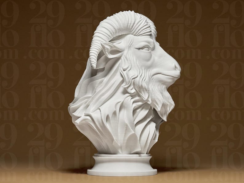 Elegant GOAT Sculpture | White 3d-printed Goat Bust | Modern Animal ...