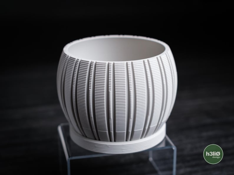 Layered Planter | Modern 3D Printed Flower Pot | Grooved Planter ...
