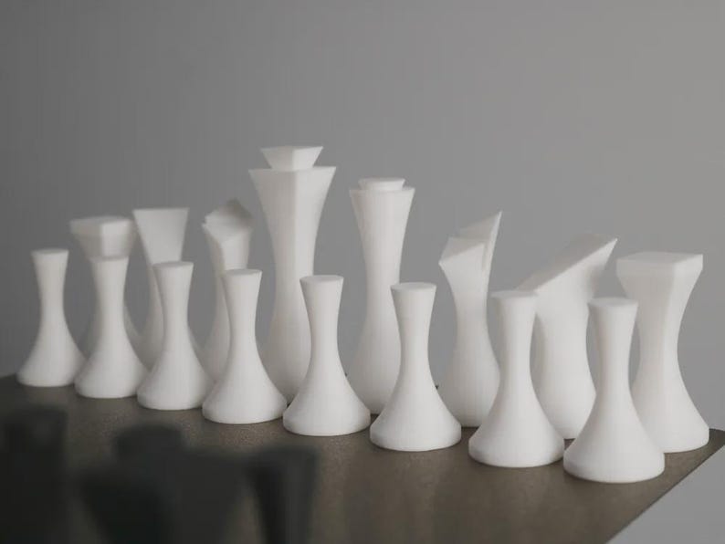 Minimalist Chess Set | Modern Abstract Chess Pieces | Sculptural Design ...