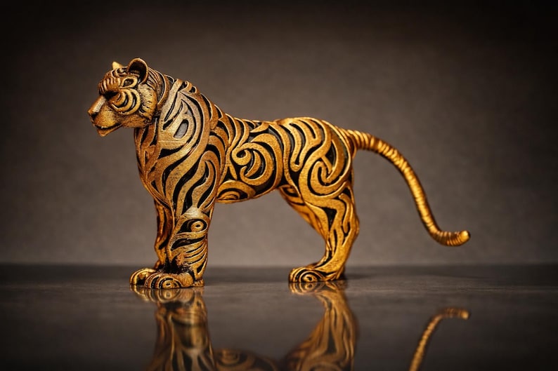 Designer Tiger Sculpture | Tiger Figurine Statue | Ornamental Dark Art ...