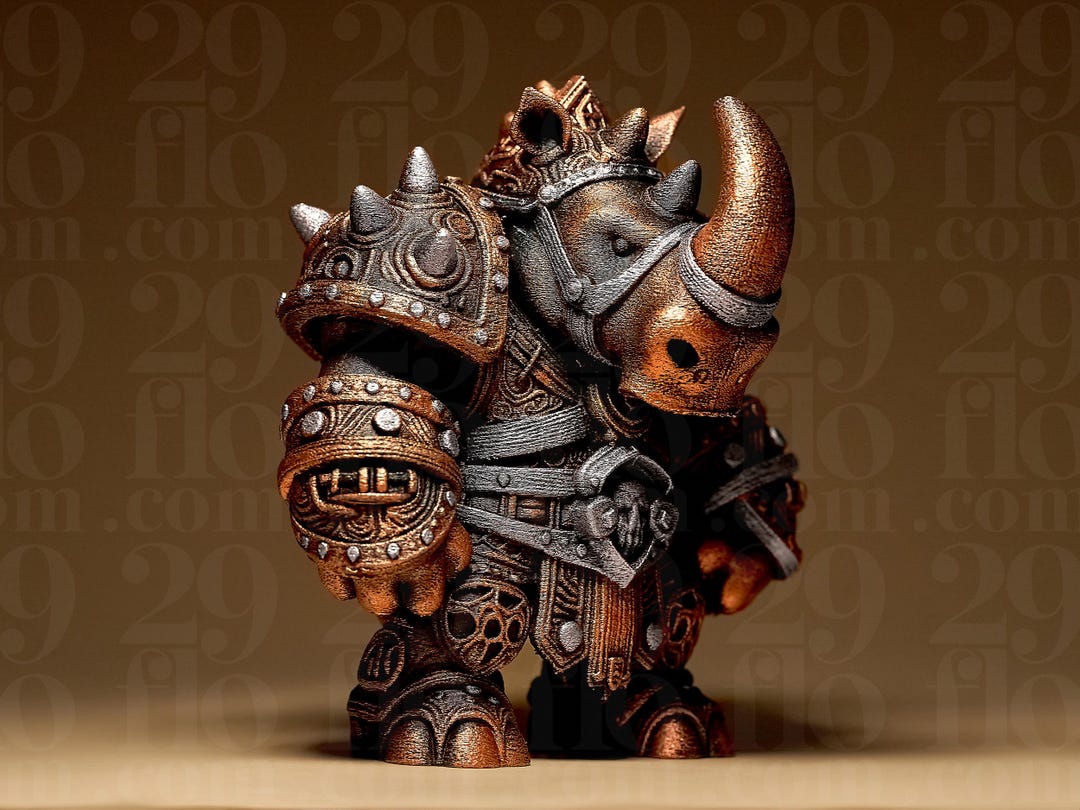 Warrior Rhino Miniature | Fantasy Rhino Figure | Warrior Statue | Dark ...