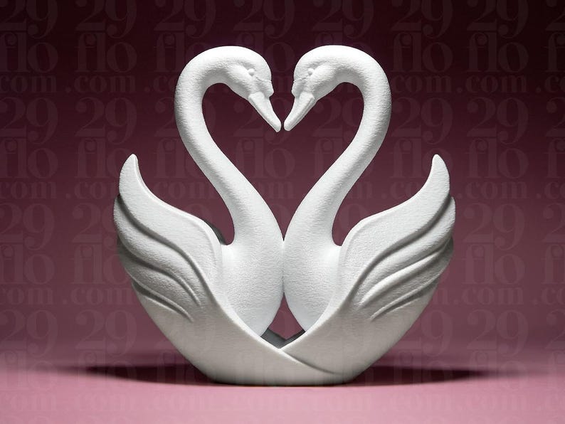 Swan Heart Sculpture | Heart of Swans Statue | Wedding Gift | Romantic ...