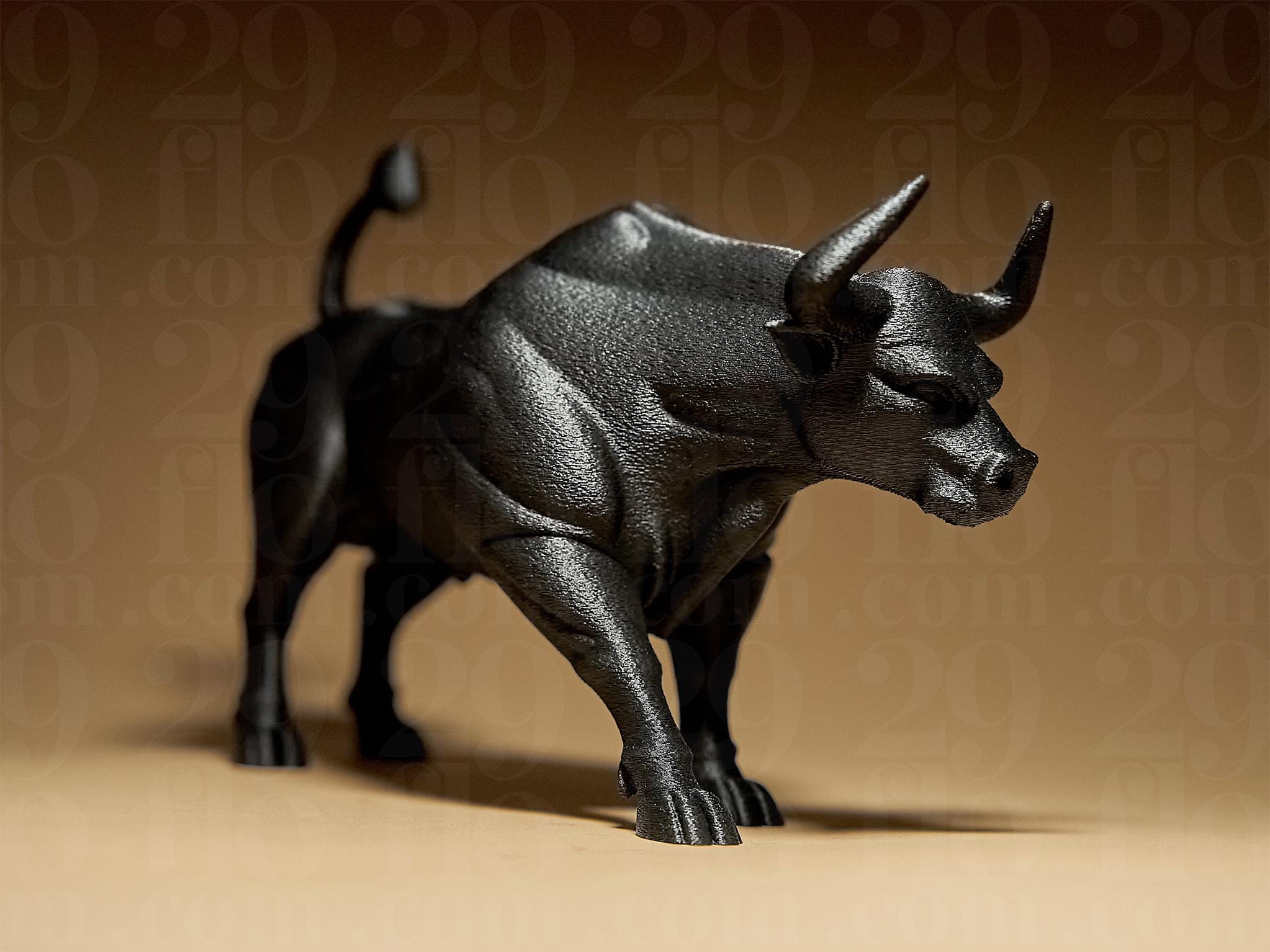 Mighty Bull Figurine | Black Bull Sculpture | 3d-printed Design Figure ...