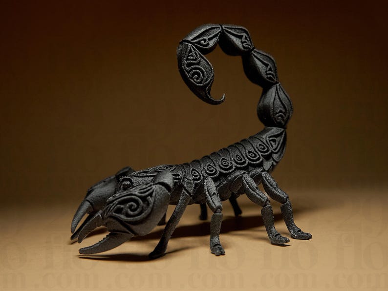 Designer Scorpion Sculpture | Black Scorpion Figure in Modern 3D Design ...