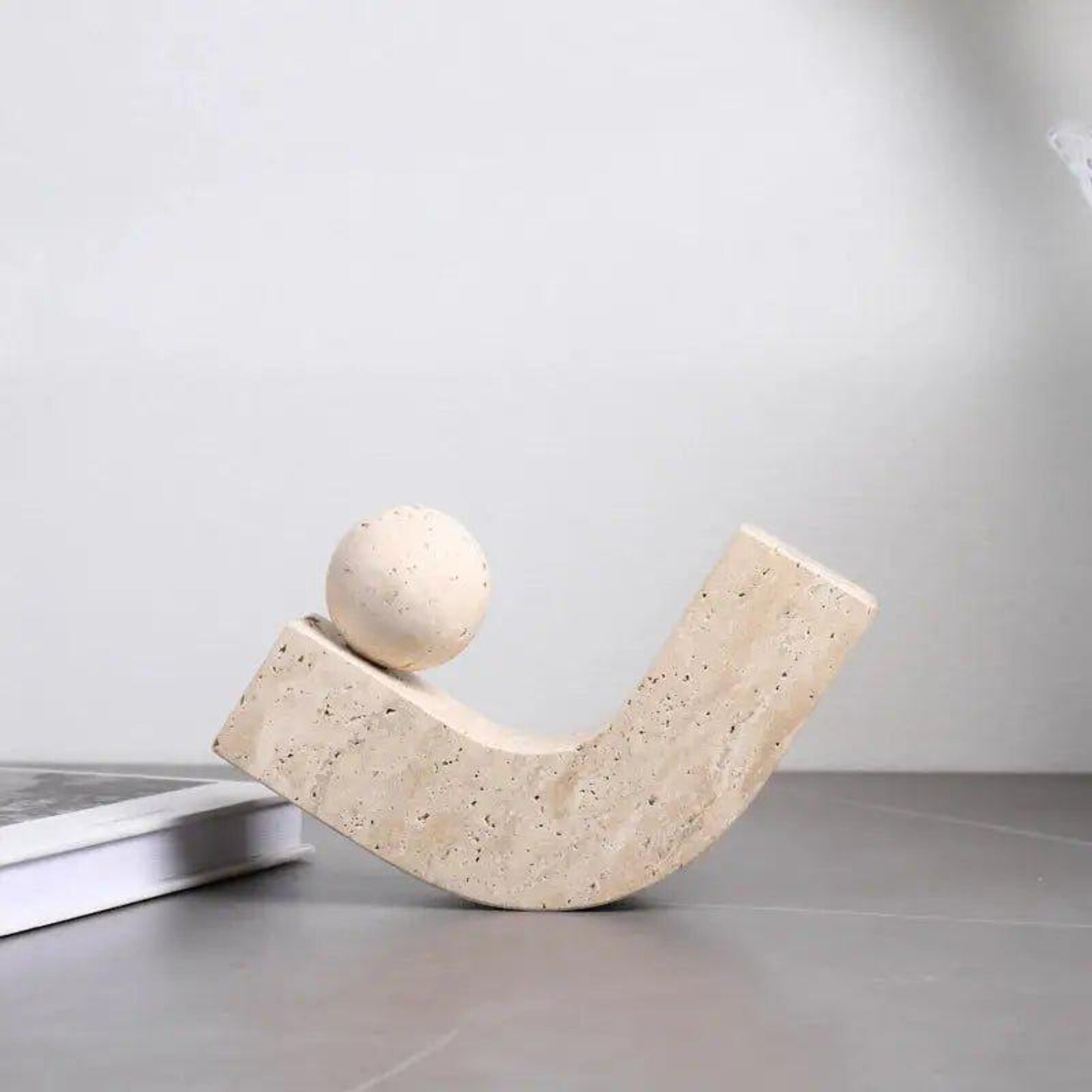Arch Travertine Marble Stone Bookend - Etsy