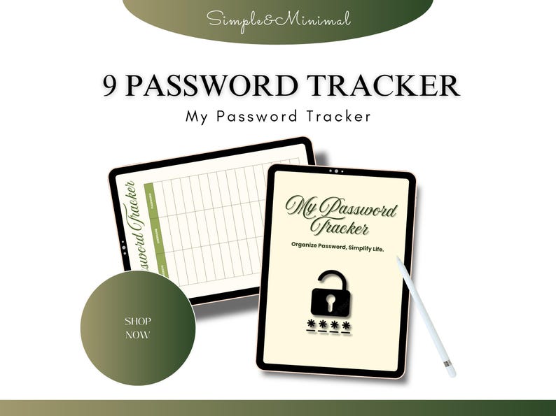 Editable Password Tracker | PRINTABLE Password Tracker | Password ...