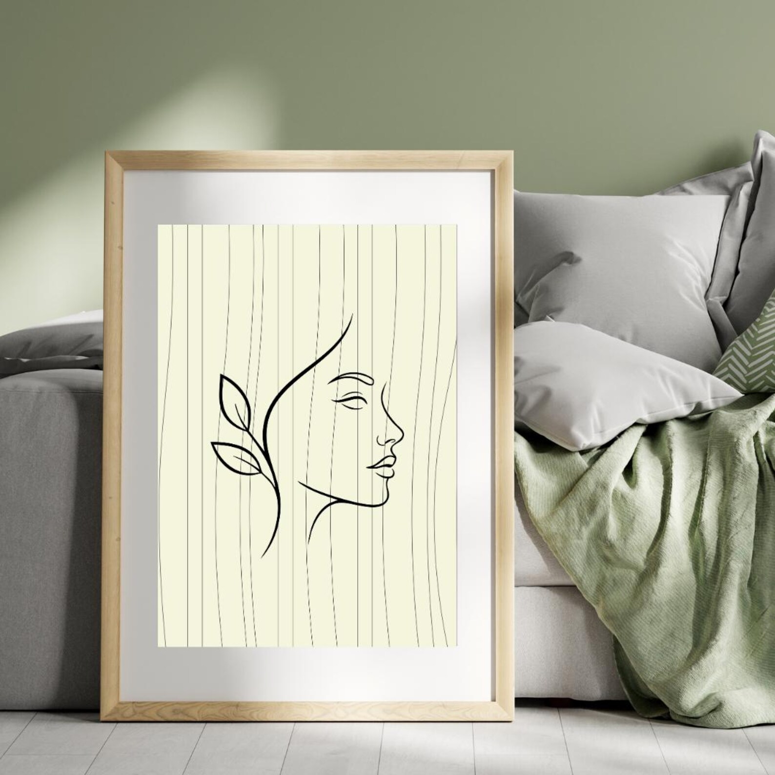 Abstract Line Art Woman Face | Minimalist Wall Art | Botanical Line ...