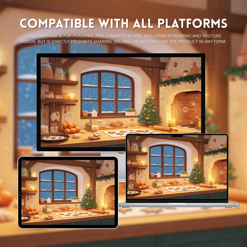 Animated Background Christmas Kitchen 4K Wallpaper, Cozy Holiday Baking ...