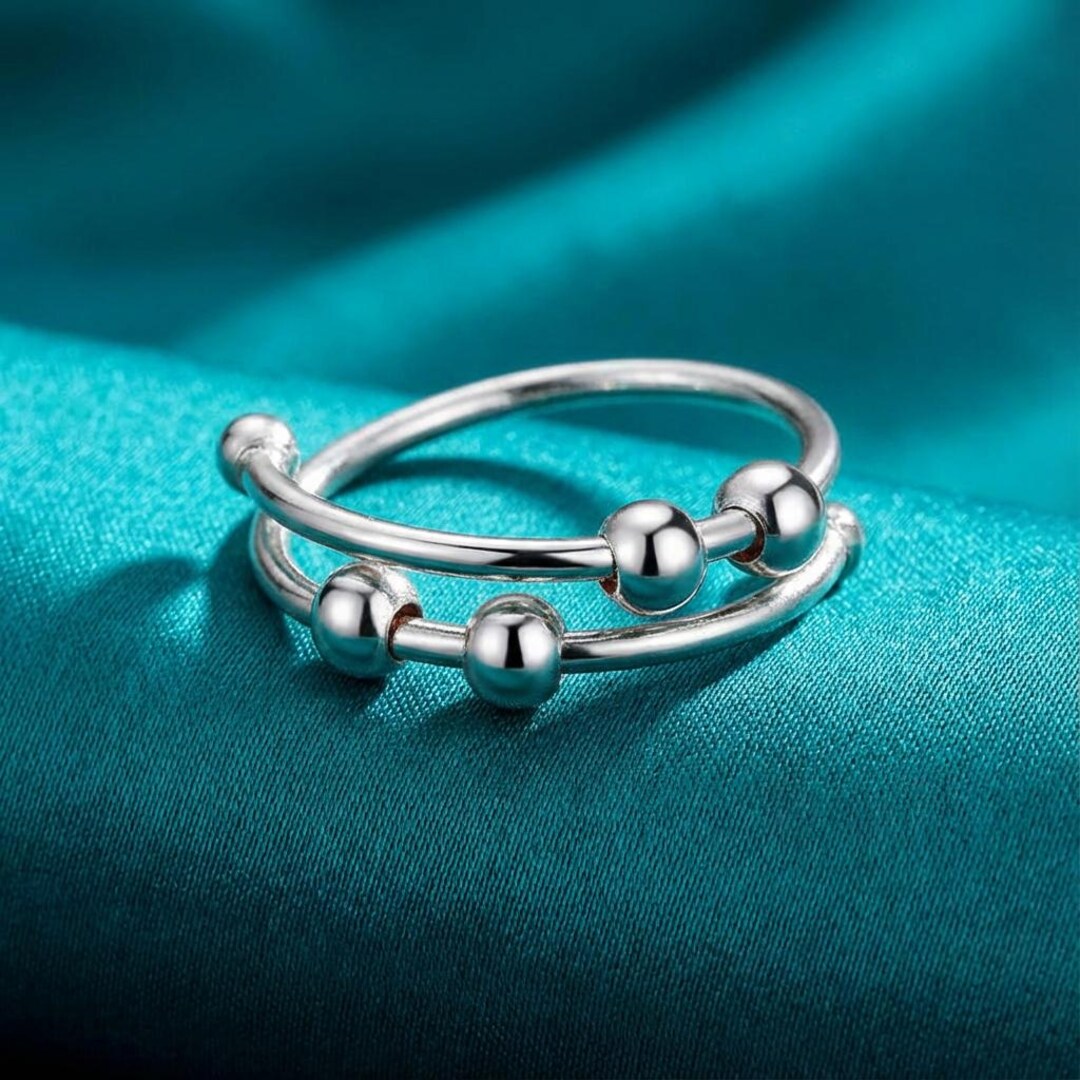 Fidget Ring, Rotating and Fidgeting Spinning Beads, Stacking Ring ...