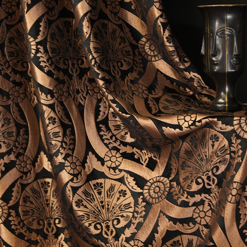 Damask Gold Curtains - Etsy UK