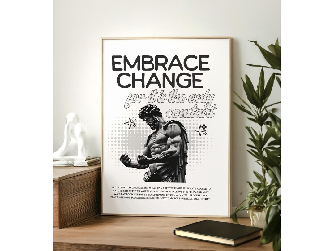 Marcus Aurelius "embrace Change" Poster: Stoic Art (digital Download ...