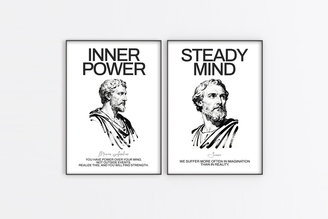 Stoic Wall Art Set: Marcus Aurelius & Seneca Quotes, Stoicism Posters ...