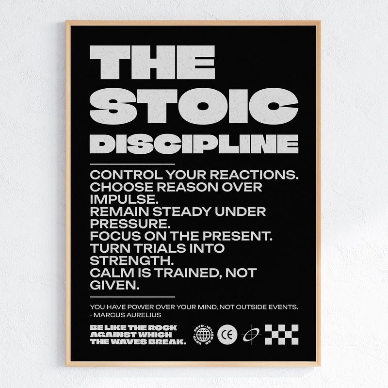 Stoic Discipline Poster - Etsy UK