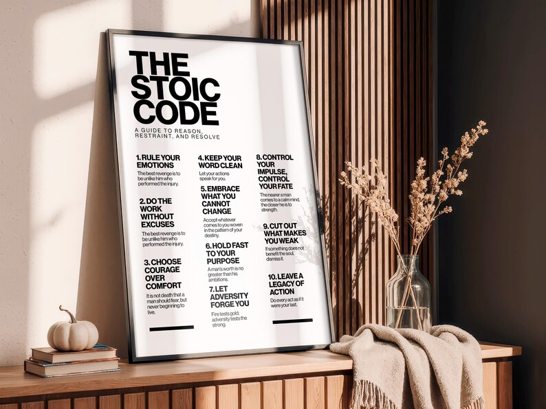 The Stoic Code Poster: Philosophy Wall Art (digital Download) - Etsy
