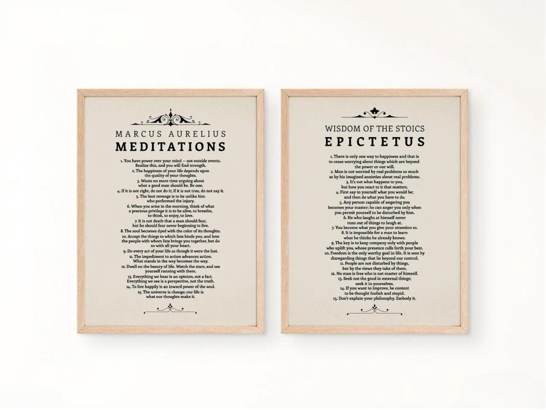 Stoic Philosophy Digital Art Prints: Set of 2 – Marcus Aurelius ...