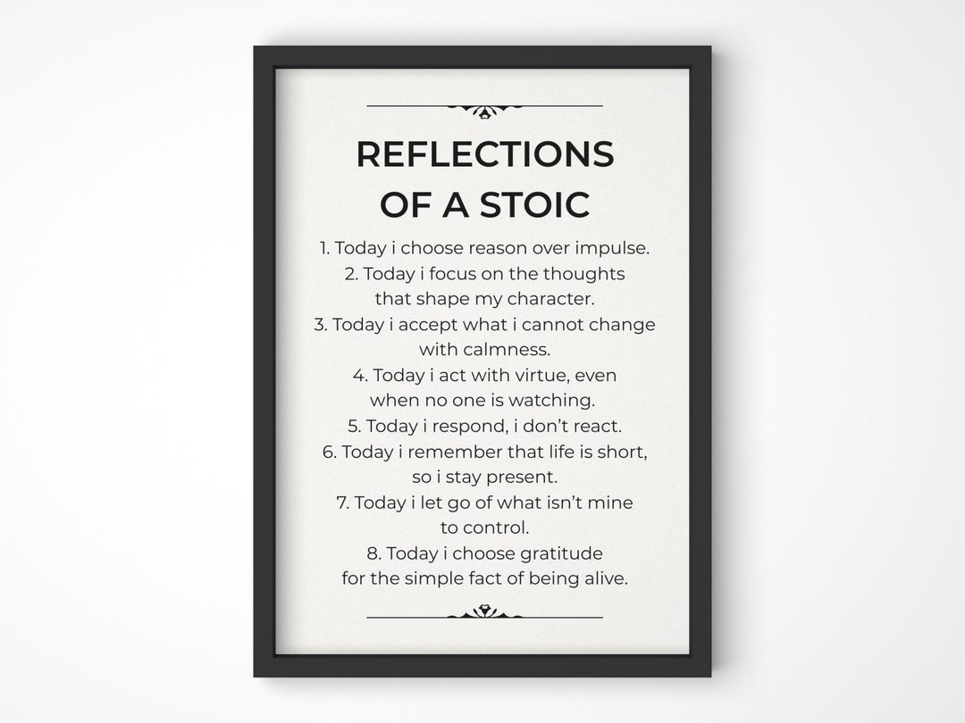 Reflections of a Stoic Poster: Stoicism Daily Affirmations Wall Art ...