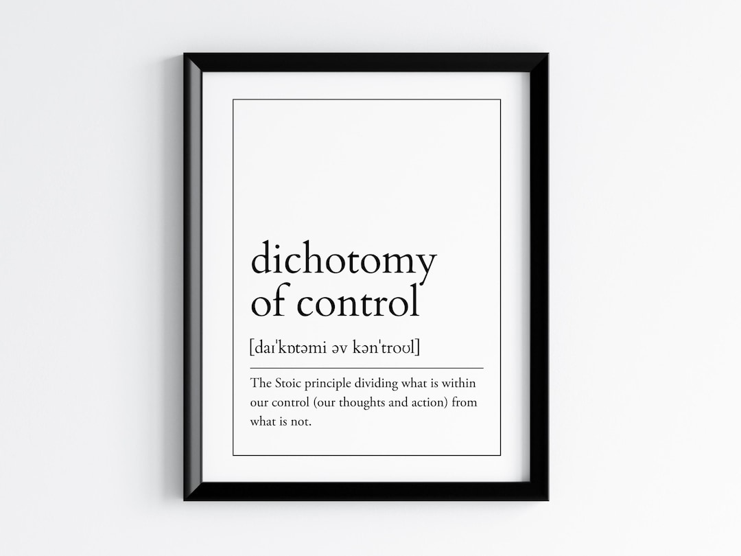 Dichotomy of Control Definition Poster: Stoic Philosophy Wall Art ...
