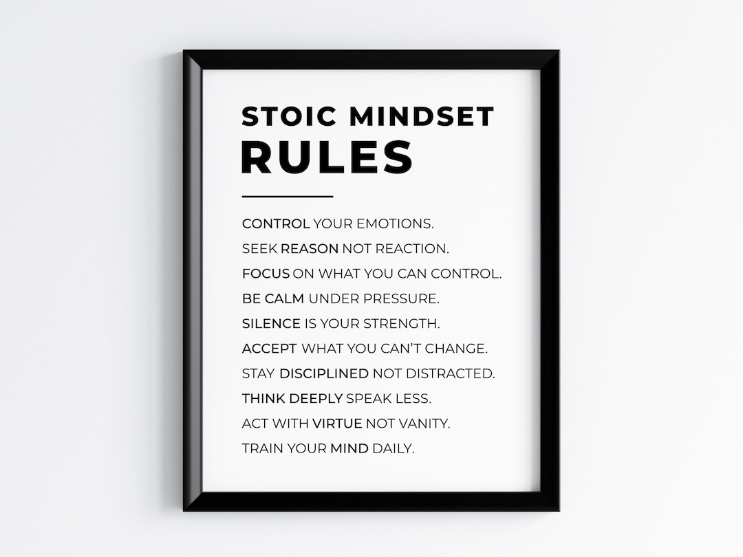 Stoic Mindset Rules Poster: Philosophy Wall Art (digital Download) - Etsy