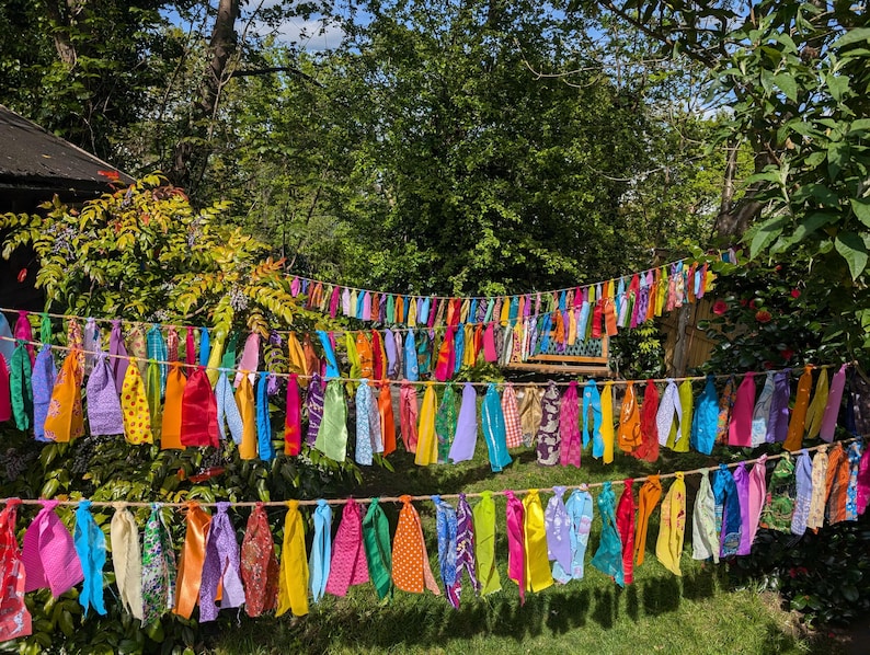 Personalised Fabric Bunting | Wedding Bunting | Sari Garland | Boho ...