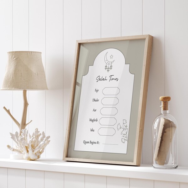 Islamic Prayer Times 2026 Printable - Etsy
