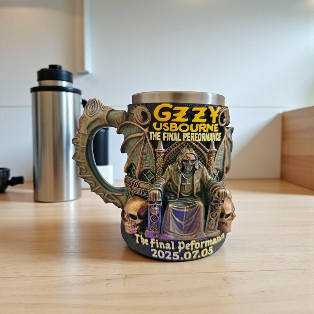 Ozzy Osbourne Final Performance 2025 Beer Stein, Gothic Skull Mug ...
