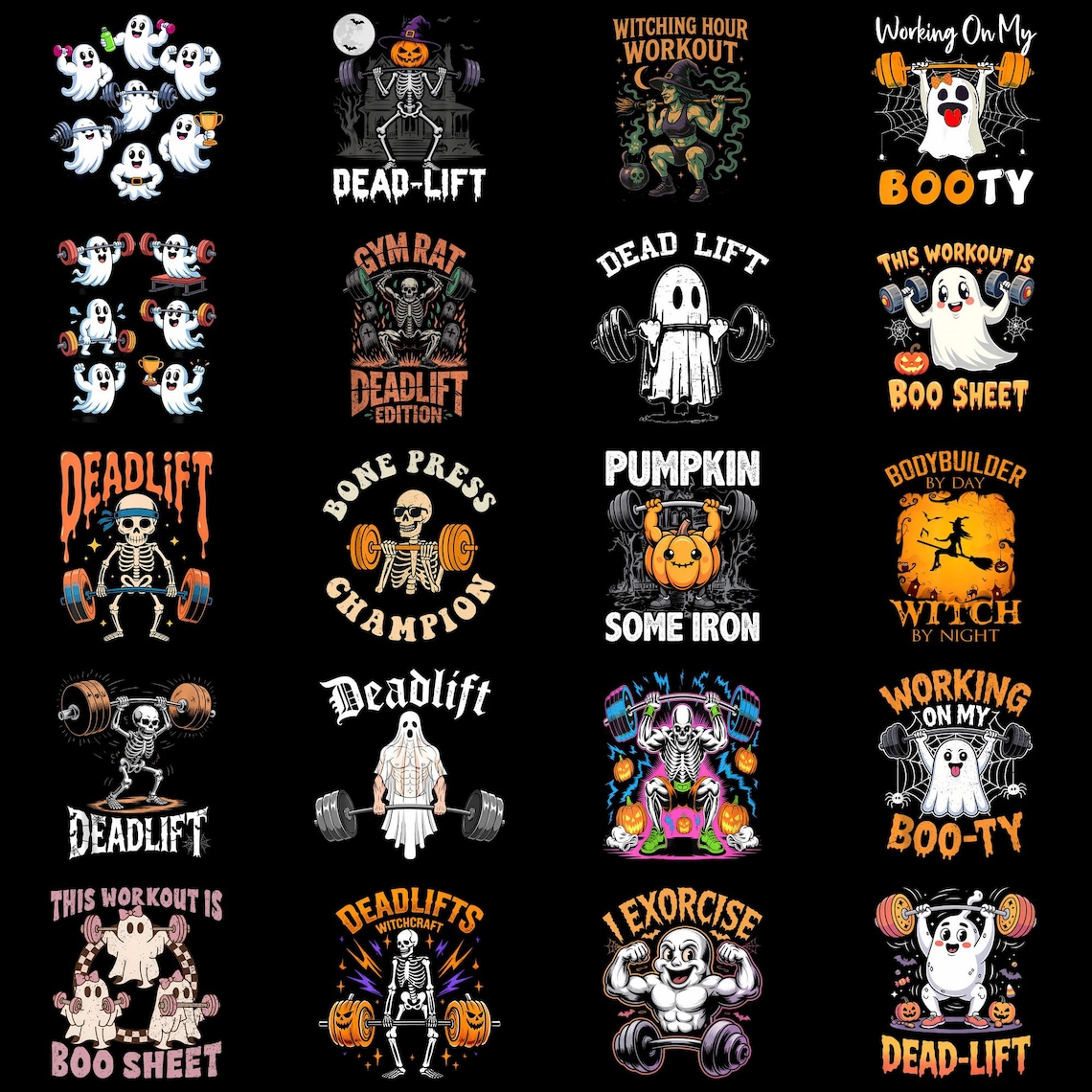 Working Out Ghost PNG – Funny Gym Fitness Weightlifting Halloween ...
