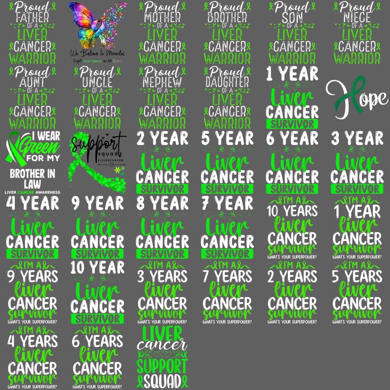 I Wear Green in Memory of My Dad PNG, Liver Cancer Awareness Ribbon ...