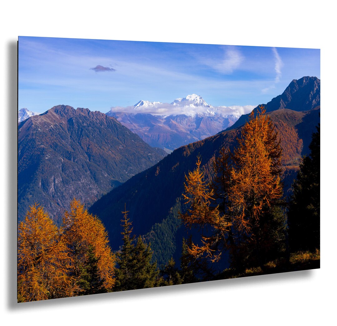 Mont Blanc Alps Photo Autumn Trees Switzerland France Italy Border ...