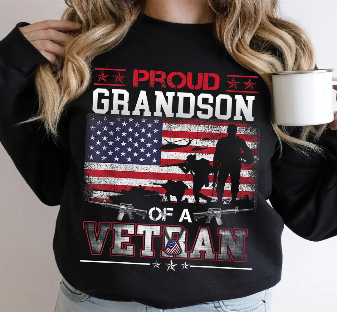 Military Veterans Day Proud Grandson of Veteran Tee - Etsy