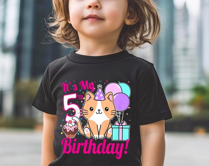 5 Cat Birthday Number, PNG and SVG File, Digital Download, Transparent ...
