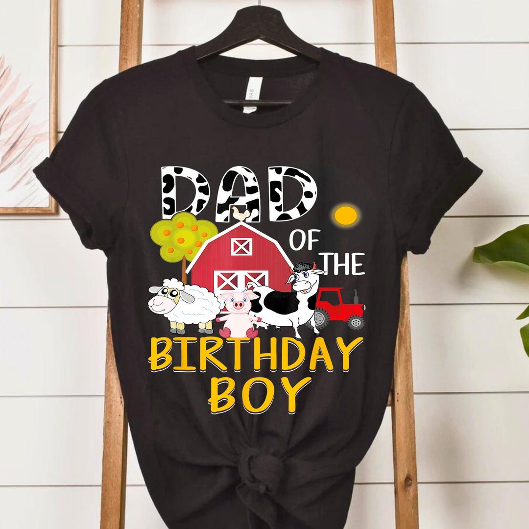 Dad Farm Birthday Shirt, Father of Birthday Boy, Cow Tee - Etsy