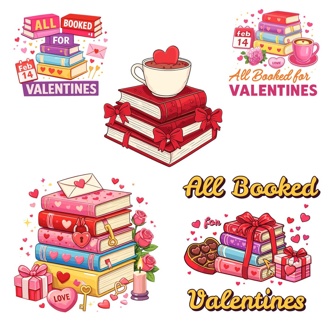 All Booked for Valentines Png, Valentines Day, PNG Bundle, Teacher ...