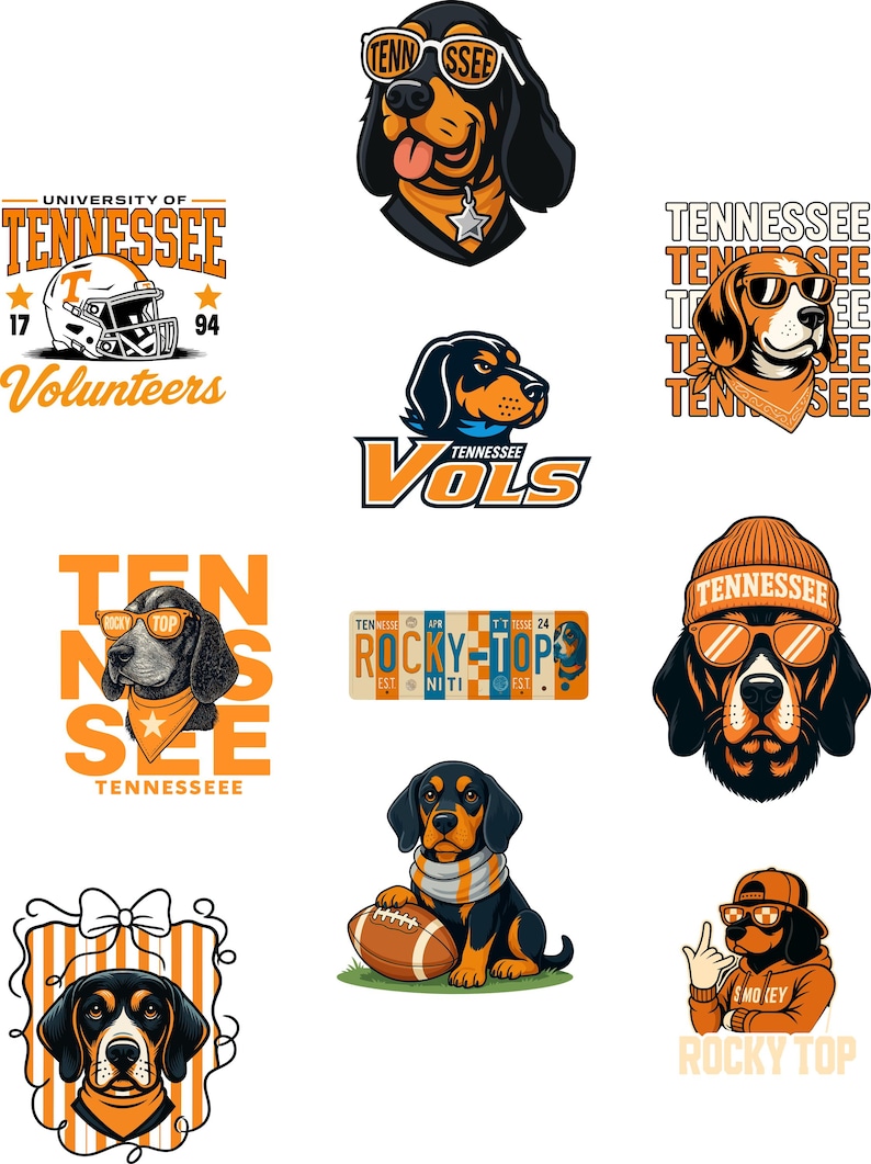 Retro Tennessee Vols PNG: Orange Checkerboard, Rocky Top (digital ...